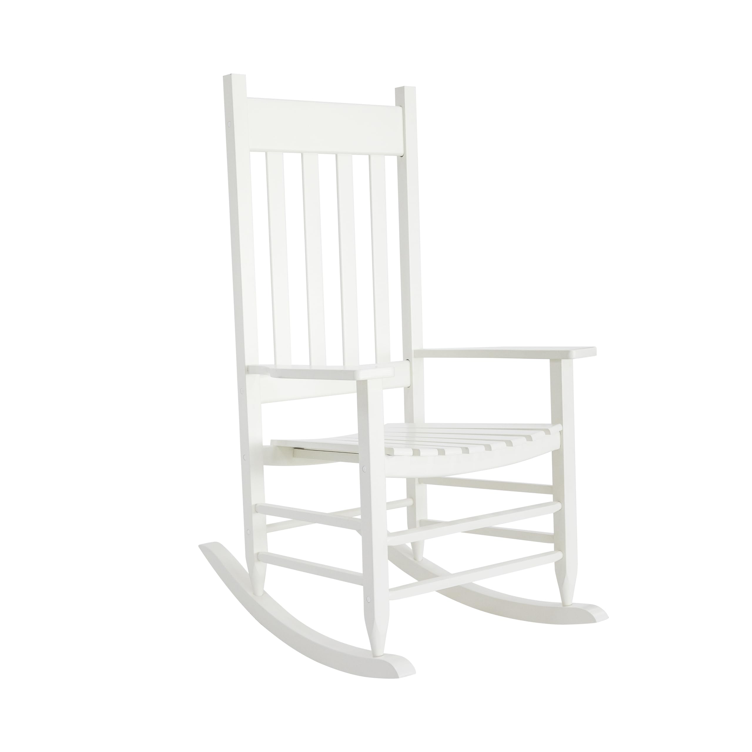 HOMESTEAD Wooden Rocking Chair Outdoor Furniture - Acacia Solid Wood White Rocking Chair Front Porch Furniture - FSC Certified Hardwood Indoor & Outdoor Adirondack Rocking Patio Rocker Porch Chairs