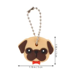 6pcs Key Caps Covers Cute Dog and Cat Key Identifier Caps Key ID Rings Key Rings Creative Animal Key Holder for Kid Toy Ornament Souvenirs