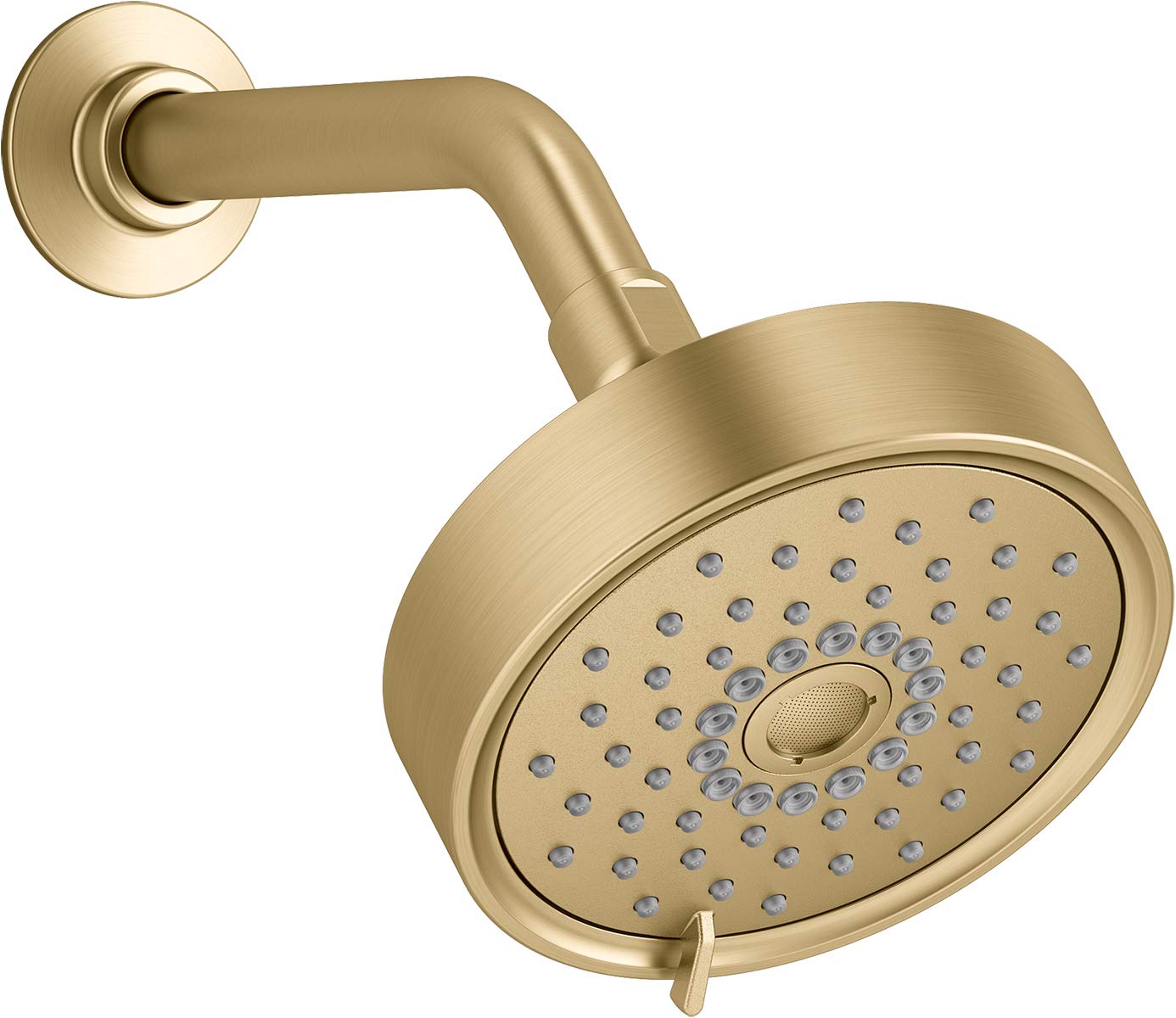 KOHLER 22170-G-2MB Purist Multi-Function Showerhead, Wall-Mount, 3 Spray Settings, 1.75 GPM, Vibrant Brushed Moderne Brass