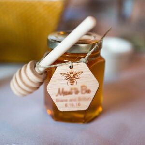 GIYOMI Wooden Honey Dipper - 6PCS 3 Inch Mini Honeycomb Stick,Small Honey Stick for Honey Jar Dispense Drizzle Honey and Wedding Party Favors