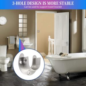 Creatyi Heavy Duty Closet Rod Brackets Closet Shower Rod Bracket Closet Rod Holders Closet Pole Sockets Closet Rod Supports for 1 1/4 Inch Rod (2 PCS, Silver)