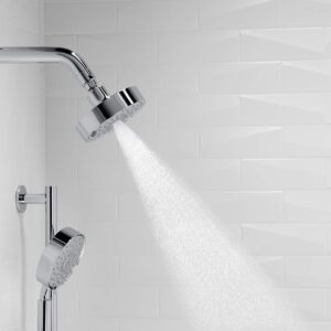 KOHLER 22170-G-2MB Purist Multi-Function Showerhead, Wall-Mount, 3 Spray Settings, 1.75 GPM, Vibrant Brushed Moderne Brass