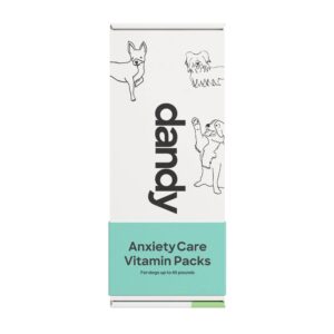 dandy anxiety dog calming chews - 30 vet-approved vitamin packs - 4 treats per pack - anxiety relief treats - calming care probiotic supplement for dogs (small breed - up to 45lbs)