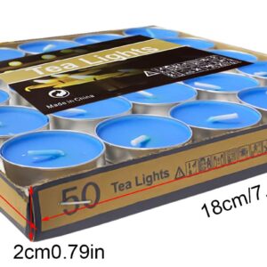 OUO Tea Lights Candles, 50 Pack Smokeless Candles,Small Candles, Dripless & Long Lasting Mini Tealight Candles for Mood, Dinners, Parities, Home, Decoration, Wedding, Crafts(Yellow)