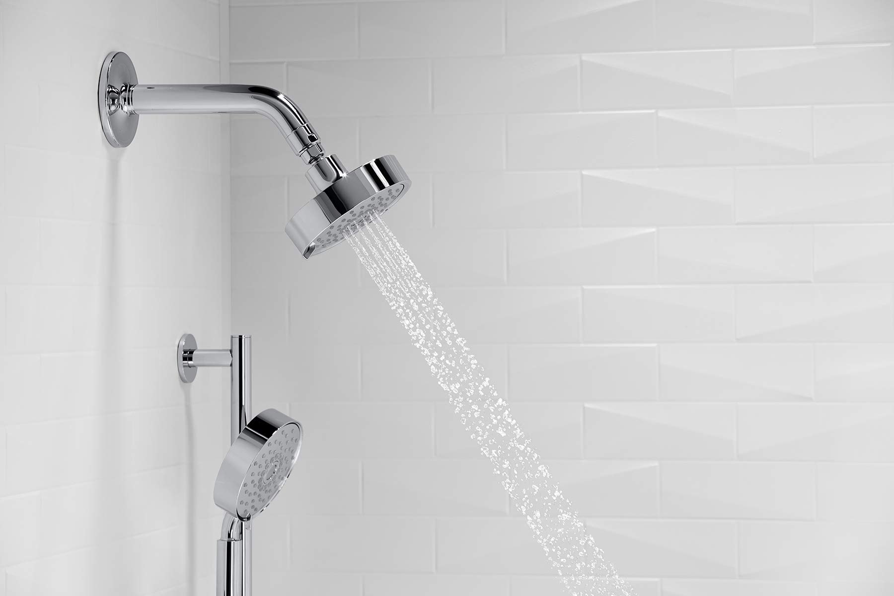 KOHLER 22170-G-2MB Purist Multi-Function Showerhead, Wall-Mount, 3 Spray Settings, 1.75 GPM, Vibrant Brushed Moderne Brass