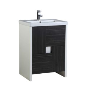 fine fixtures 24" midland vanity cabinet set with vitreous china sink, dawn gray