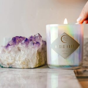 Auric Moon | Desert Sage + Lavender Scented Luxury Soy Coconut Candle for Women | Slow 70+ Hour Burn | Wood Crackling Wicks | Hand-Poured in California