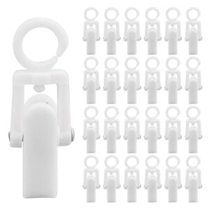 increway laundry hooks clip, 40pcs 1.9" white durable plastic curtain hooks swivel hanging hooks for hanging towel clothes photos(white)