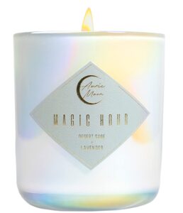 auric moon | desert sage + lavender scented luxury soy coconut candle for women | slow 70+ hour burn | wood crackling wicks | hand-poured in california