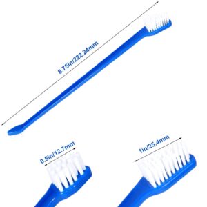 Newday 50 Pieces Double-Headed Dog Cat Pet Toothbrush, Super Soft Bristles Oral Care Teeth, pet Tooth Brush for Dogs, Dog toothbrushes in Bulk Individual polybag (Blue)