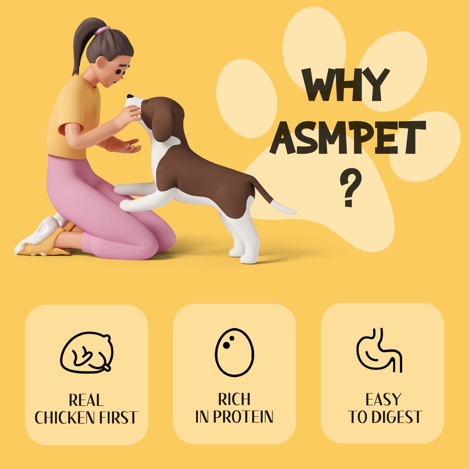 ASMPET Chicken Jerky Dog Treats, Natural Dog Treats Made with Real Breast Healthy Low Fat Dog Treats for Small Dogs Medium Dogs 1% Taurine High Protein Dog Snacks No Artificial Flavors