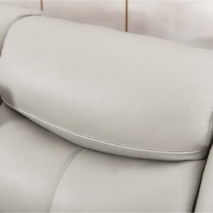 Familymill L-Shaped Breathable Leather Manual Reclining Sectional Sofa Sets for Living Room and Bedroom, Cream