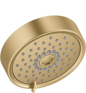 kohler 22170-g-2mb purist multi-function showerhead, wall-mount, 3 spray settings, 1.75 gpm, vibrant brushed moderne brass