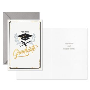 Hallmark Graduation Cards Assortment, Black and Gold, Congratulations Grad (12 Cards and Envelopes, 4 Designs)