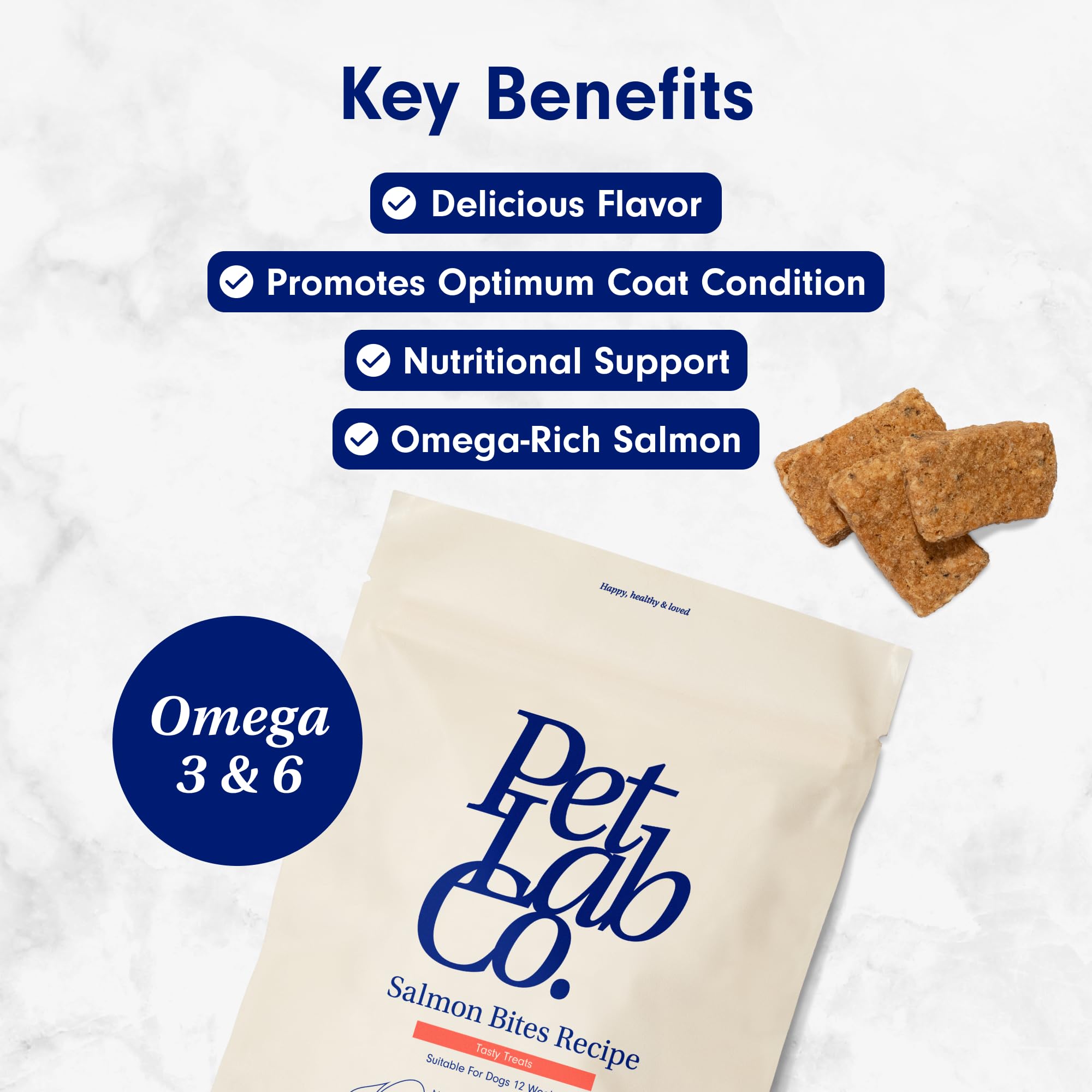 PetLab Co. Salmon Bites for Dogs – Premium Salmon Dog Treats with Beneficial Fatty Acids, Vitamins & Minerals - Carefully Selected Ingredients – Delicious Reward