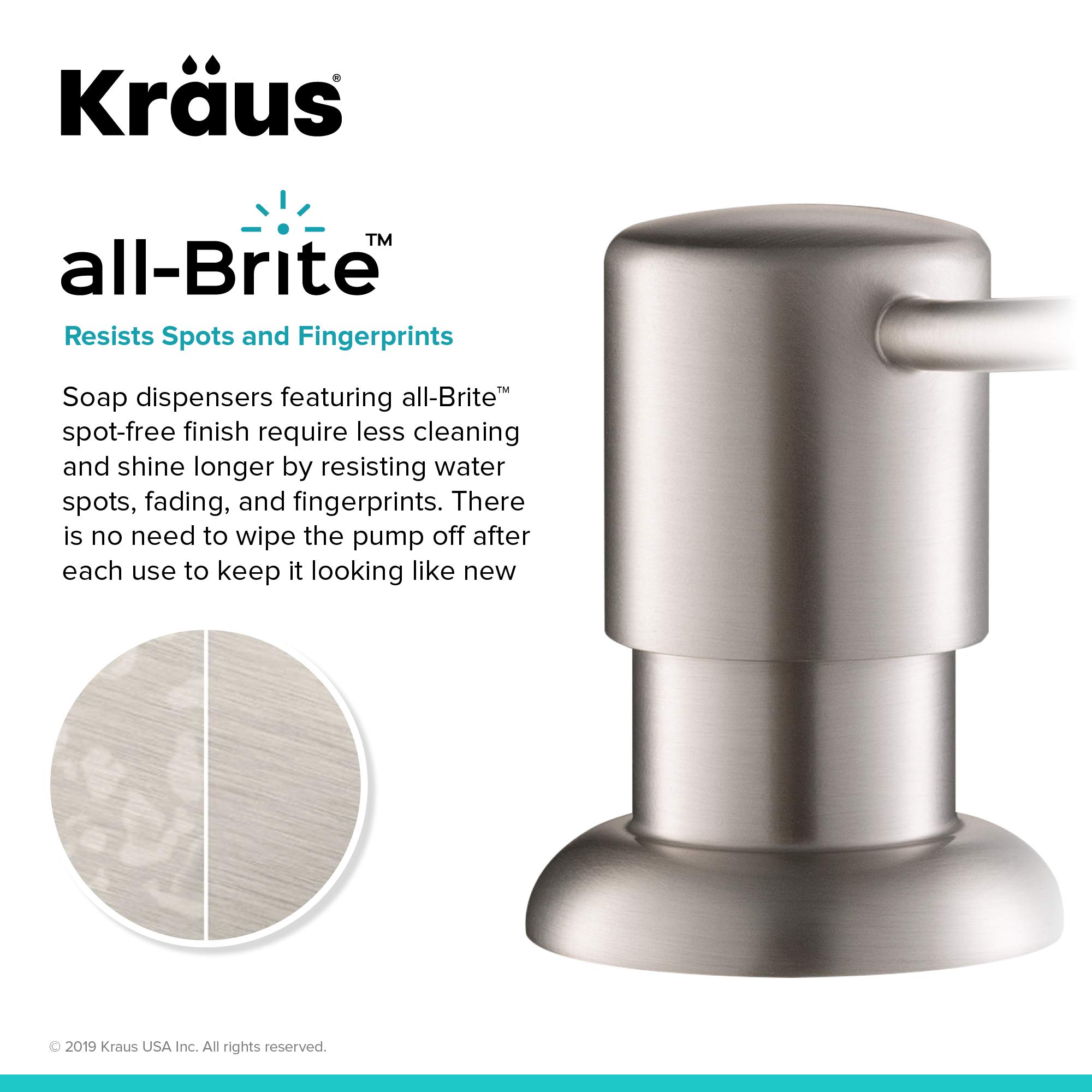 KRAUS Boden Kitchen Soap and Lotion Dispenser in Spot Free Stainless Steel, KSD-53SFS