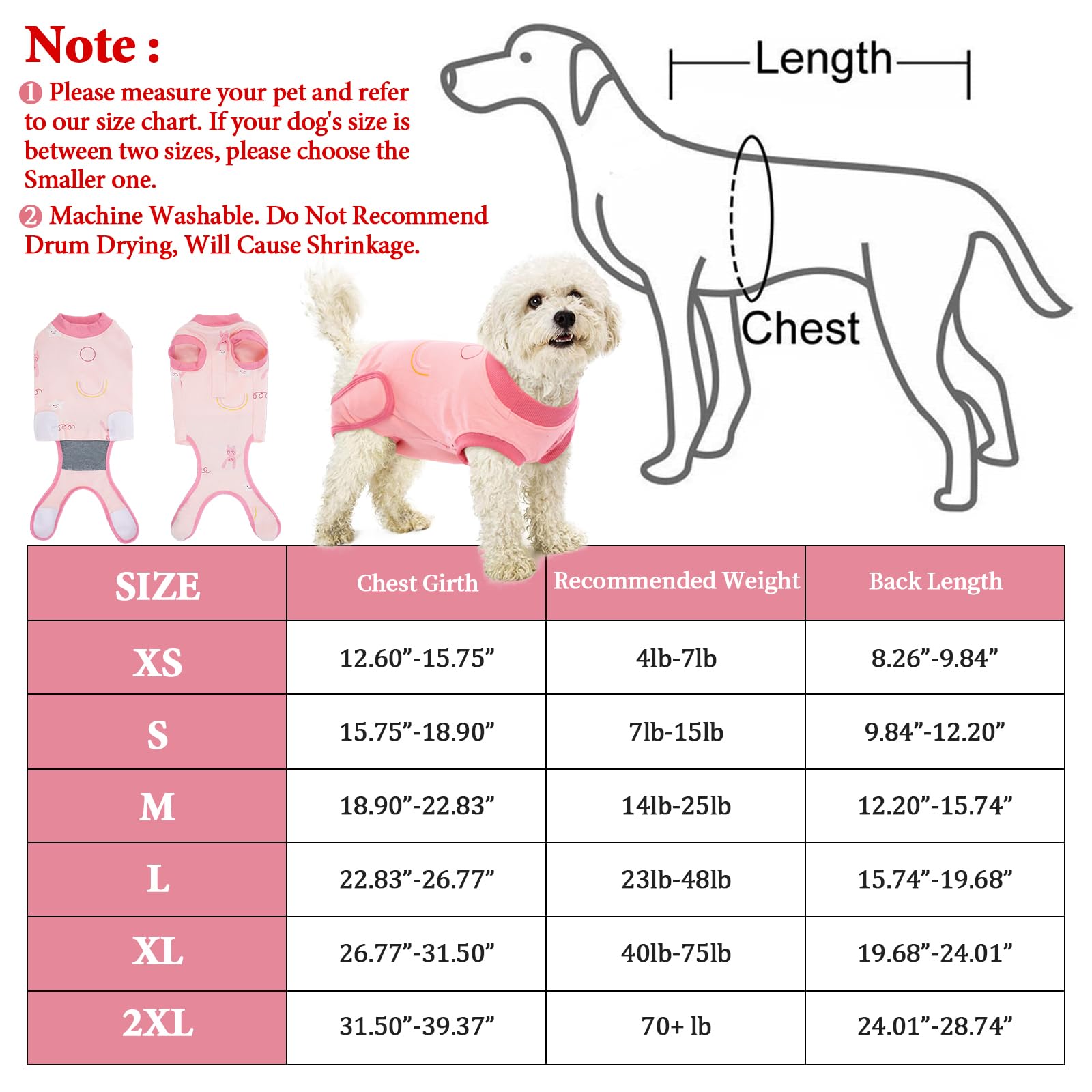 IDOMIK Dog Recovery Suit After Surgery,Breathable Dog Surgery Recovery Suit for Female Male Dogs Cats,Dog Surgical Onesie for Spay Neuter Surgery,E-Collar Cone Alternative Anti-Licking Abdominal Wound