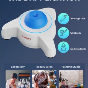 Mini Vortex Mixer with Extra Interchangeable Silicone Cap, Lab Vortex Shaker with Touch Function, 5600rpm, 6mm Orbital Diameter, for Acylic Paints, Nail Polish, Test Tubes, Blue