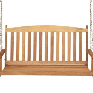 Woodlawn&Home 4’ Hardwood Swing with Chains in Honey Finish 800032