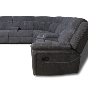 Elountik Modern Sectional Sofa Manual Lift Sofa Reclining Sofa Couch Large Sofa Set (Fabric Gray)