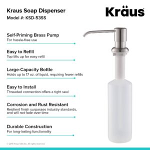 KRAUS Boden Kitchen Soap and Lotion Dispenser in Stainless Steel, KSD-53SS