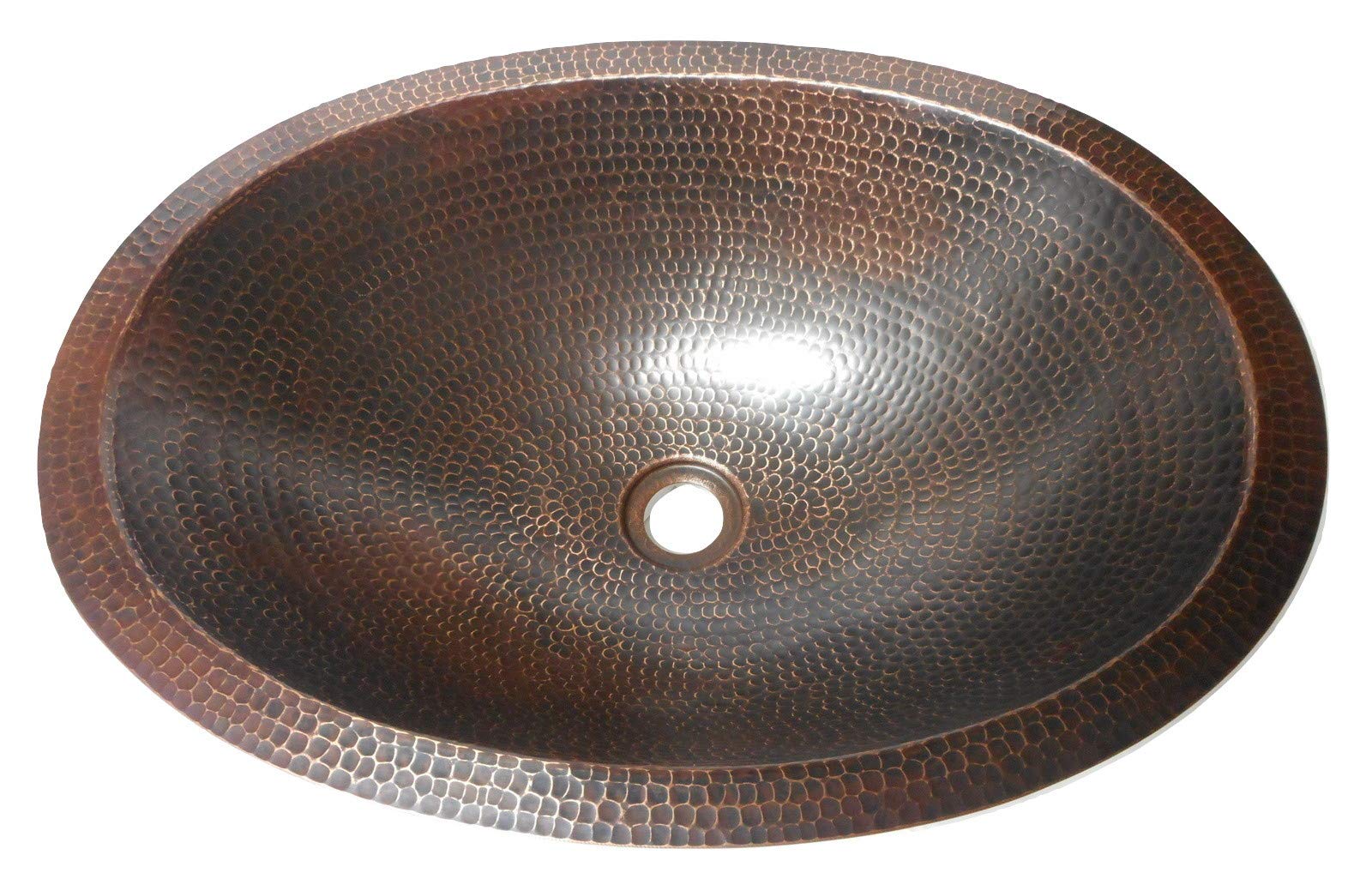 SimplyCopper 19" Oval Brushed Sedona Copper Bathroom Sink Under Mount or Drop In