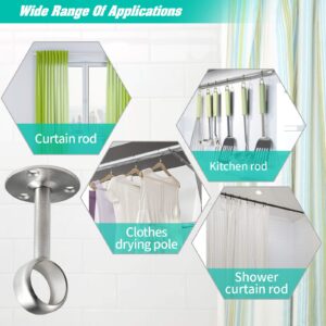 Creatyi Heavy Duty Closet Rod Brackets Closet Shower Curtain Rod Bracket Ceiling-Mount Brackets Closet Rod Holders Closet Pole Sockets Closet Rod Supports for 1 1/4 Inch Rod (4 PCS, Silver)