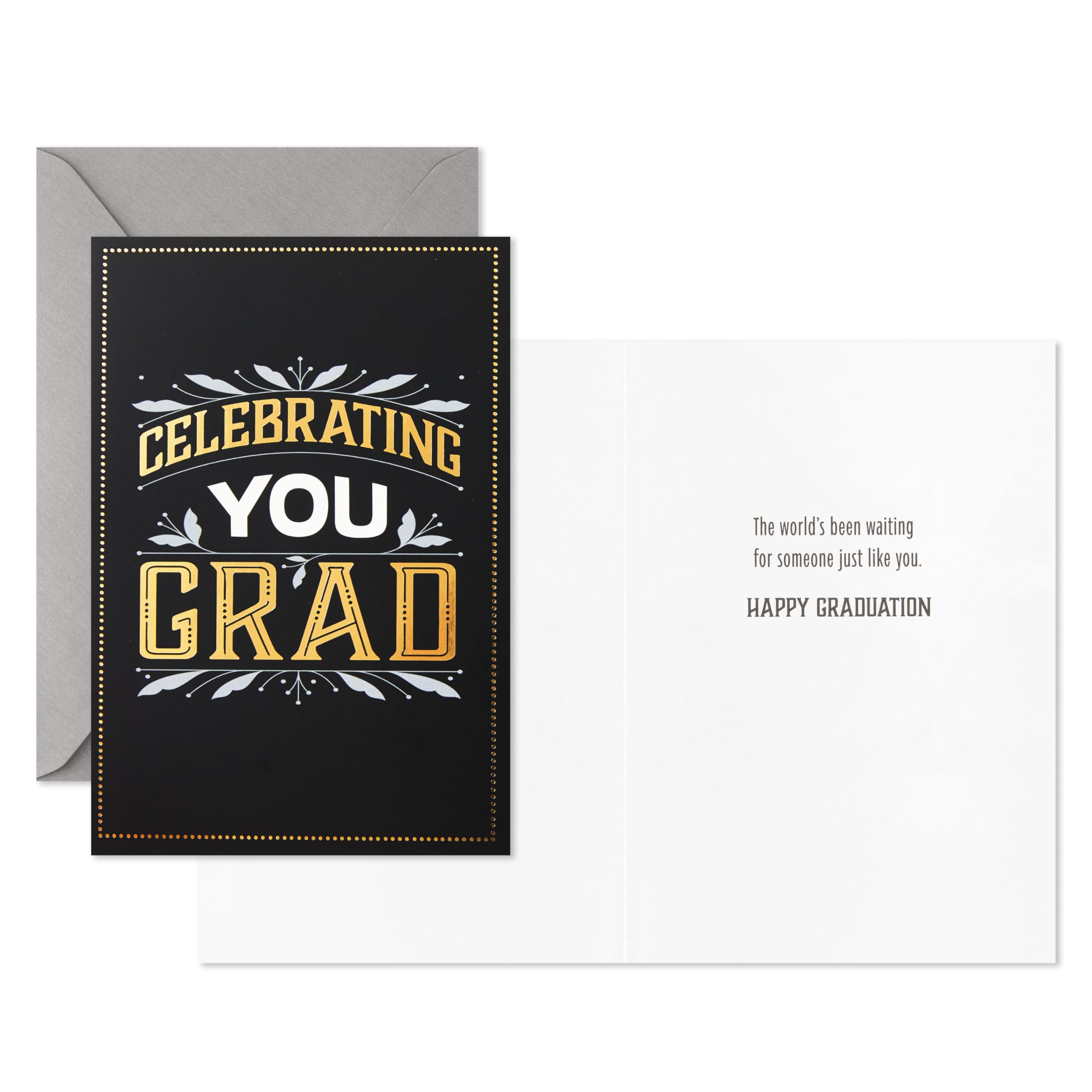 Hallmark Graduation Cards Assortment, Black and Gold, Congratulations Grad (12 Cards and Envelopes, 4 Designs)