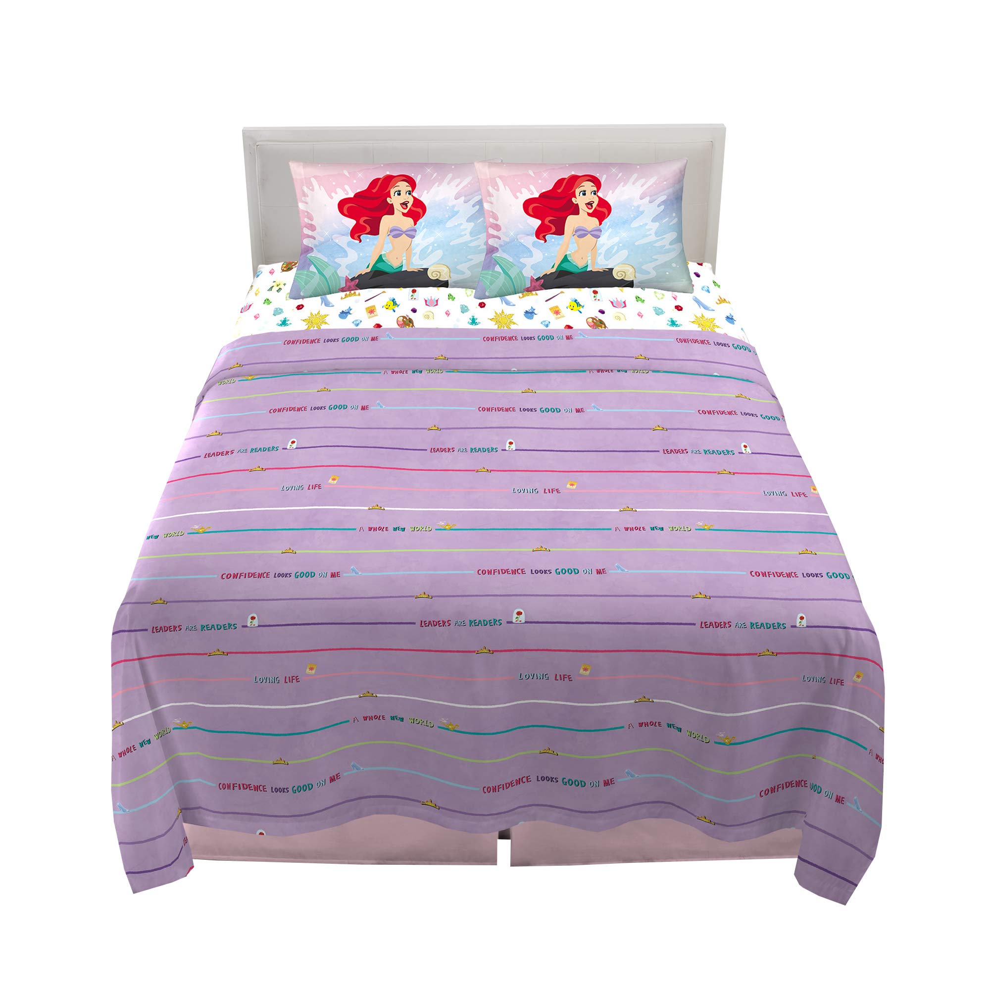 Disney Princess Kids Bedding Super Soft Microfiber Sheet Set, Full, "Official" Disney Product By Franco