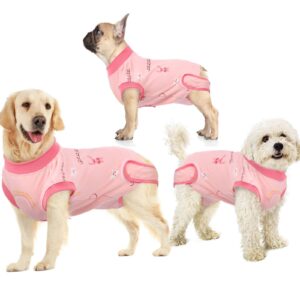 idomik dog recovery suit after surgery,breathable dog surgery recovery suit for female male dogs cats,dog surgical onesie for spay neuter surgery,e-collar cone alternative anti-licking abdominal wound