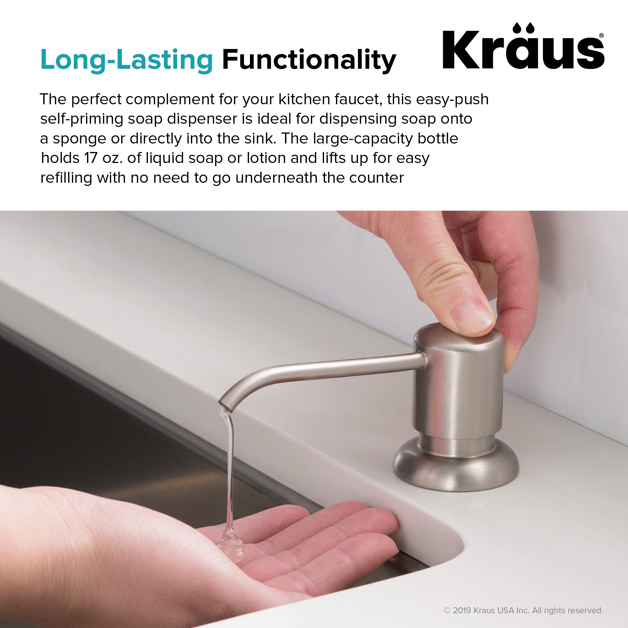 KRAUS Boden Kitchen Soap and Lotion Dispenser in Spot Free Stainless Steel, KSD-53SFS