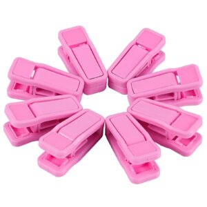 ZOENHOU 100 Pack Pink Plastic Finger Clips for Hanger Strong Pinch, Multi-Purpose Non-Slip Hanger Clip, Plastic Clips for Clothes Pants