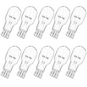 haraqi landscape bulb t5 12v low voltage 7 watt wedge base clear xenon light bulbs for landscape lights, cabinet and automotive (10 pack)