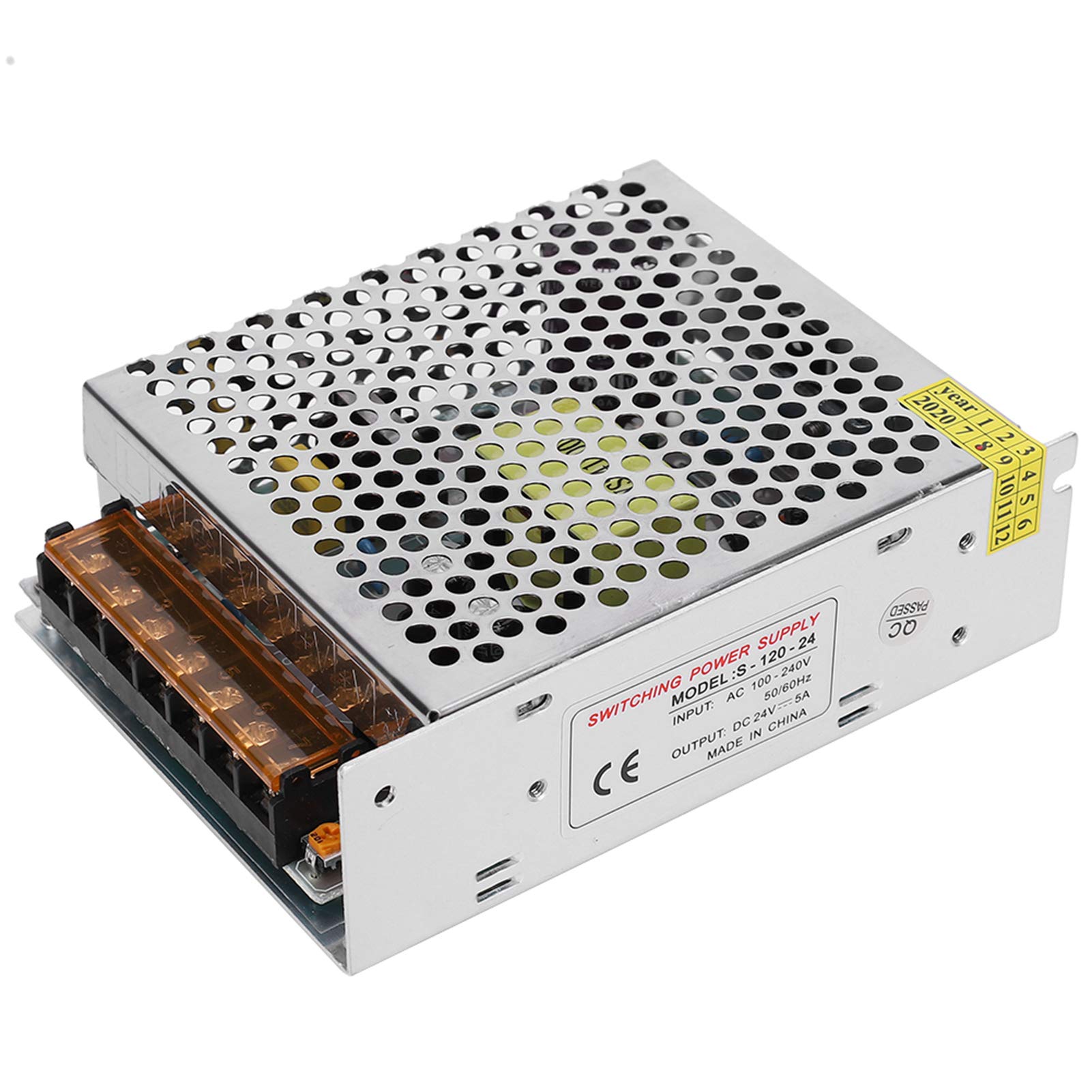 DC24V Output Switch Power Supply Driver Aluminum Alloy Voltage Converter LED Screen Strip Light 3 Dimensional Printer Power Supply Transformer(S‑120‑24（24V/5A/120W） AC100‑240V)