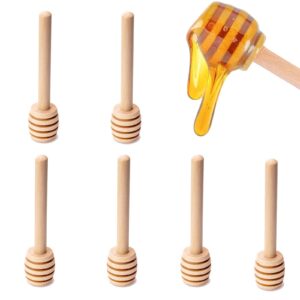 giyomi wooden honey dipper - 6pcs 3 inch mini honeycomb stick,small honey stick for honey jar dispense drizzle honey and wedding party favors