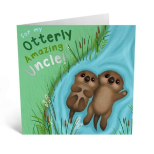 CENTRAL 23 Uncle Birthday Card - Cute Greeting Cards for Uncle - 'Otterly Amazing Uncle' - Sweet Birthday Card for Uncle - From Niece or Nephew - For Men - Fathers Day - Comes with Fun Stickers