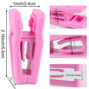 ZOENHOU 100 Pack Pink Plastic Finger Clips for Hanger Strong Pinch, Multi-Purpose Non-Slip Hanger Clip, Plastic Clips for Clothes Pants