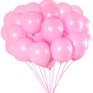 Jonhamwelbor Pink Balloons 12 Inch 100 Pack Light Pink Latex Party Balloons Pastel Pink Helium Balloons Wedding Girl Sweet Birthday Bride Baby Shower Party Decorations