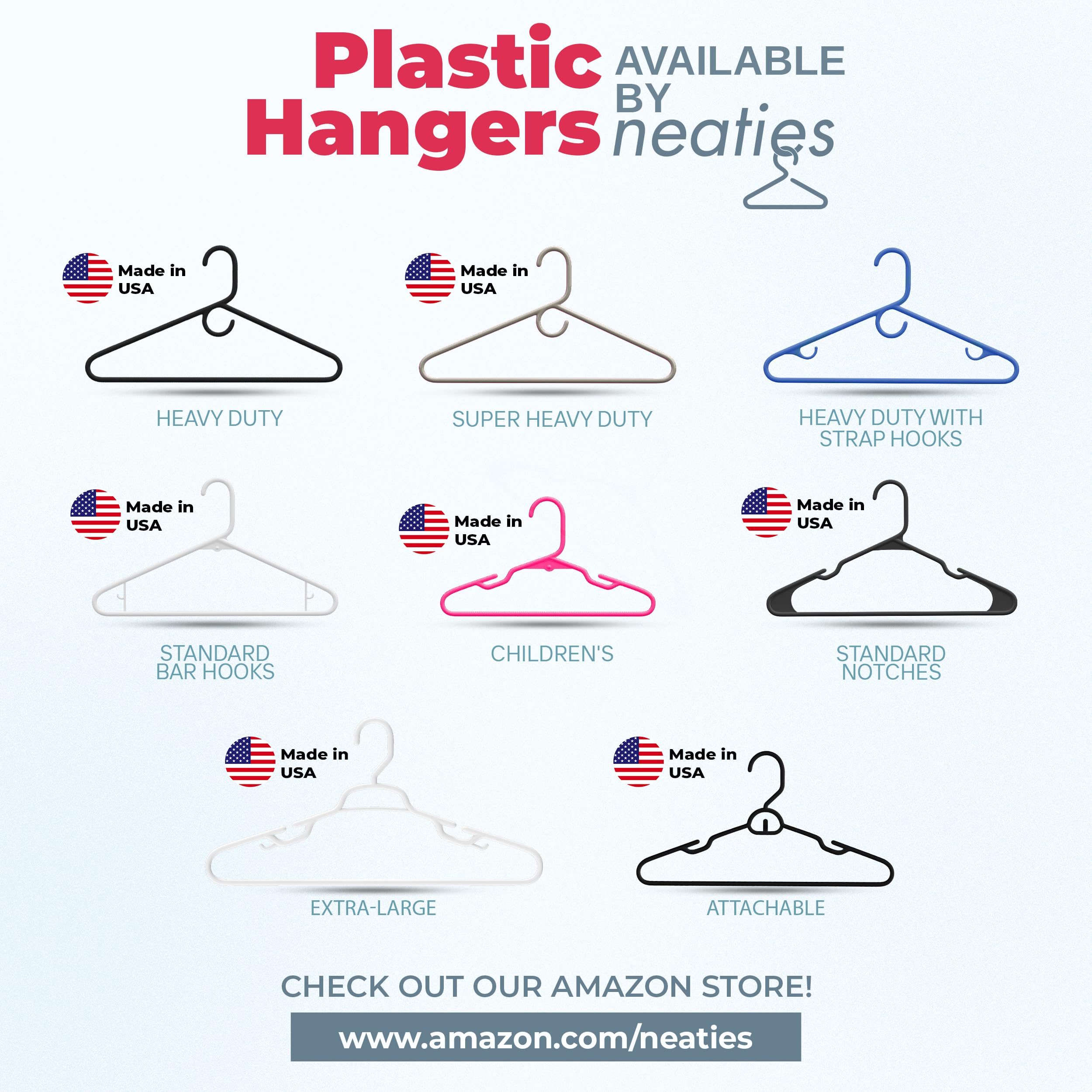 24pk Heavy Duty Plastic Clothes Hangers Bulk Large Strap Hooks | 20 30 50 100 Pack Available | Strong Plastic Hangers | Jacket Coat Hangers | Plastic Hanger for Closet and Clothing Hangars (White)