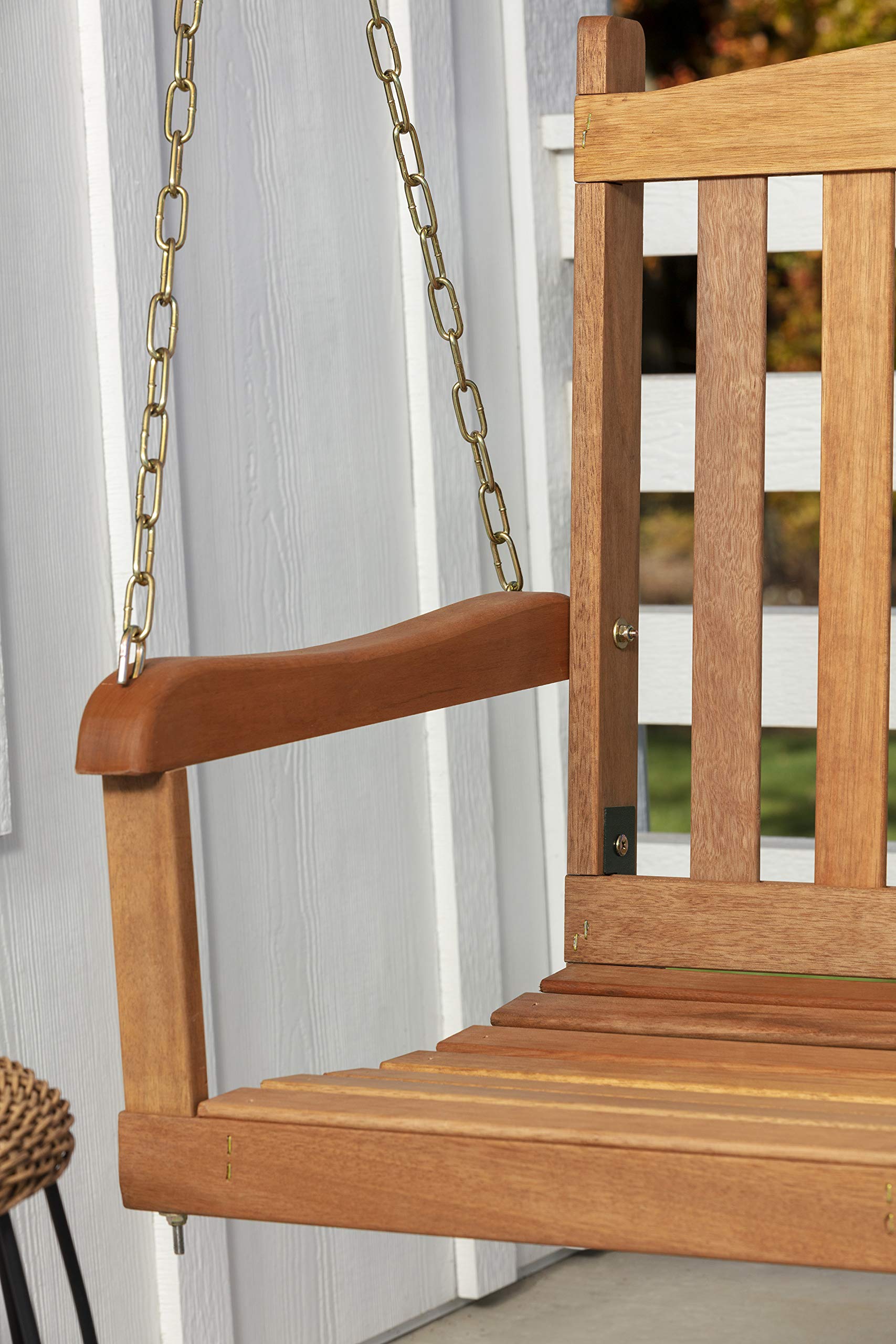 Woodlawn&Home 4’ Hardwood Swing with Chains in Honey Finish 800032