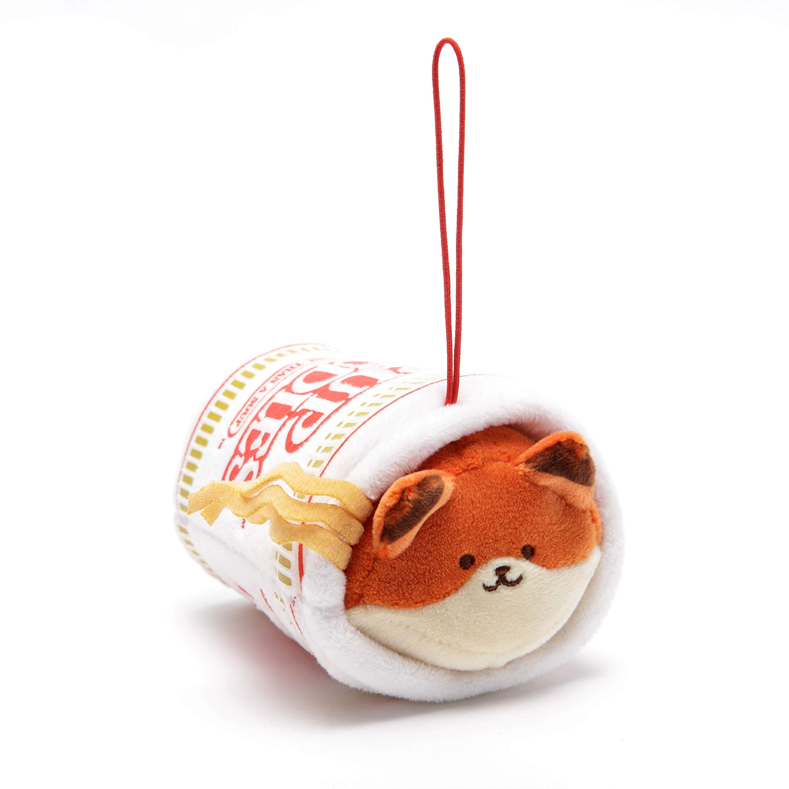 Anirollz Stuffed Animal Plush Keychain - Official Nissin Cup Noodle Ornament Charm Toy Doll | Soft, Squishy, Warm, Cute, Comfort, Safe | Birthday Gift Pillow with Kitty, Fox, Panda 3" Set of 3