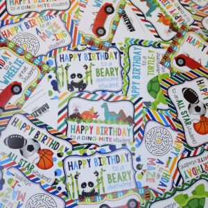 Cute & Funny Puns Themed Happy Birthday From Teacher To Student Blank Postcards, 4"x6" Fill In Notecards (6 different designs) by AmandaCreation (30)