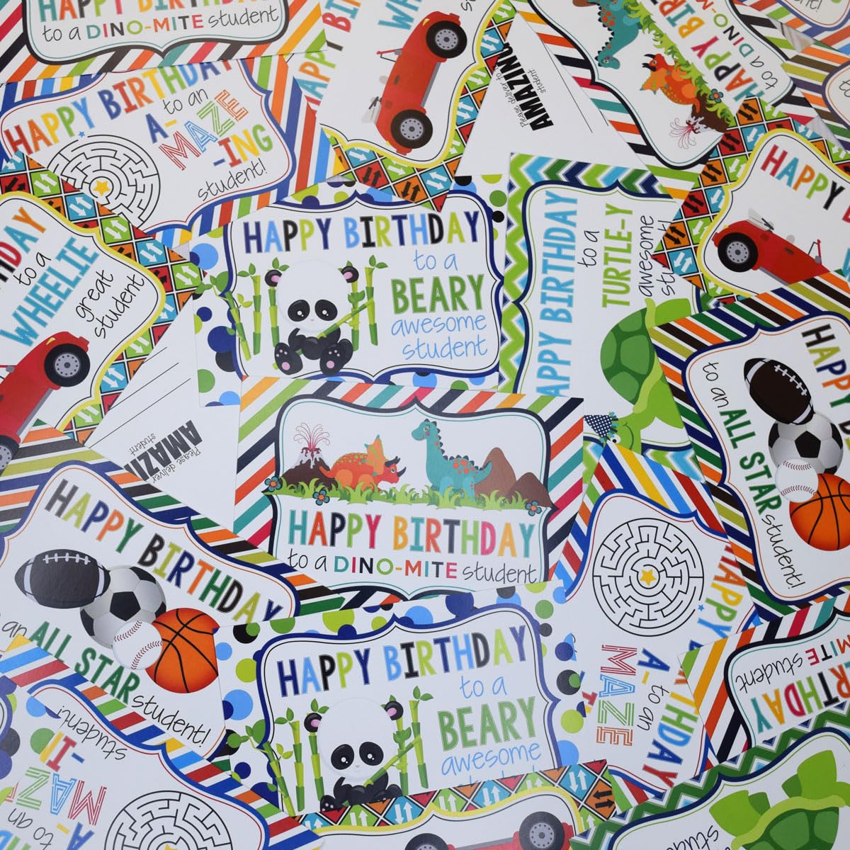 Cute & Funny Puns Themed Happy Birthday From Teacher To Student Blank Postcards, 4"x6" Fill In Notecards (6 different designs) by AmandaCreation (30)