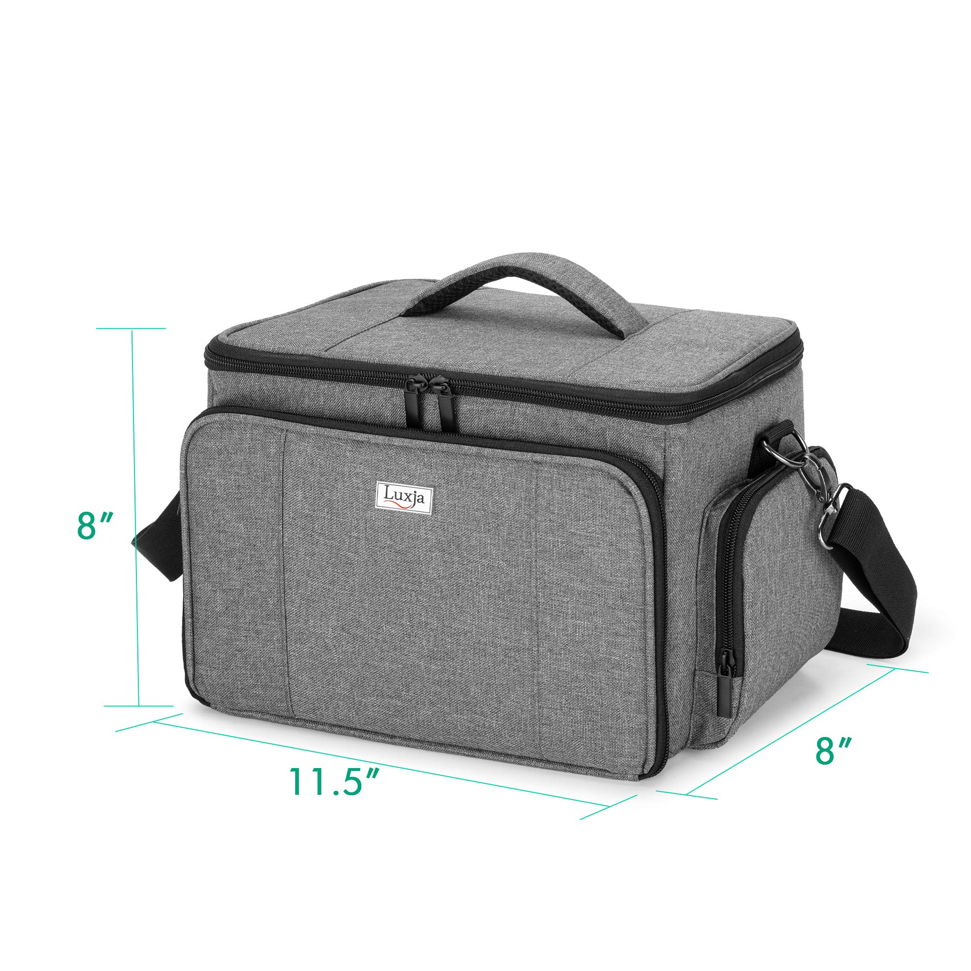 Luxja High Capacity Sewing Accessories Organizer (Bag ONLY), Sewing Supplies Organizer with Shoulder Strap (Patent Design), Gray