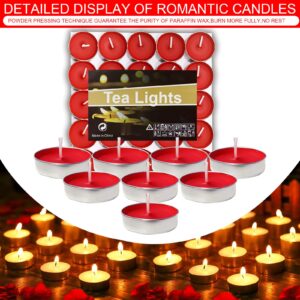 OUO Tea Lights Candles, 50 Pack Smokeless Candles,Small Candles, Dripless & Long Lasting Mini Tealight Candles for Mood, Dinners, Parities, Home, Decoration, Wedding, Crafts(Yellow)