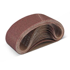 3x21 sanding belts 15pcs belt sander paper aluminum oxide (3 each of 80/120/150/240/400 grits) ideal for wood metal paint sanding