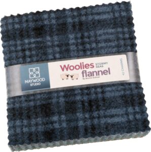 bonnie sullivan woolies flannel stormy seas charm pack 42 5-inch squares maywood studio