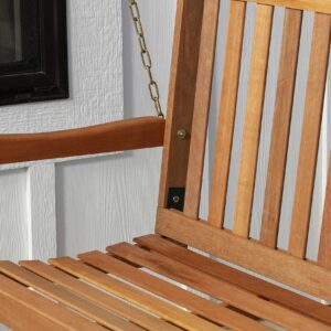 Woodlawn&Home 4’ Hardwood Swing with Chains in Honey Finish 800032