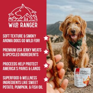 Wild Nature Beef Jerky Dog Treats | Healthy, All-Natural Jerky Sticks Made in The USA Only | High Protein, Soft Chew Dog Jerky Treats | Grain Free Superfoods | Perfect Training Treats All Breeds