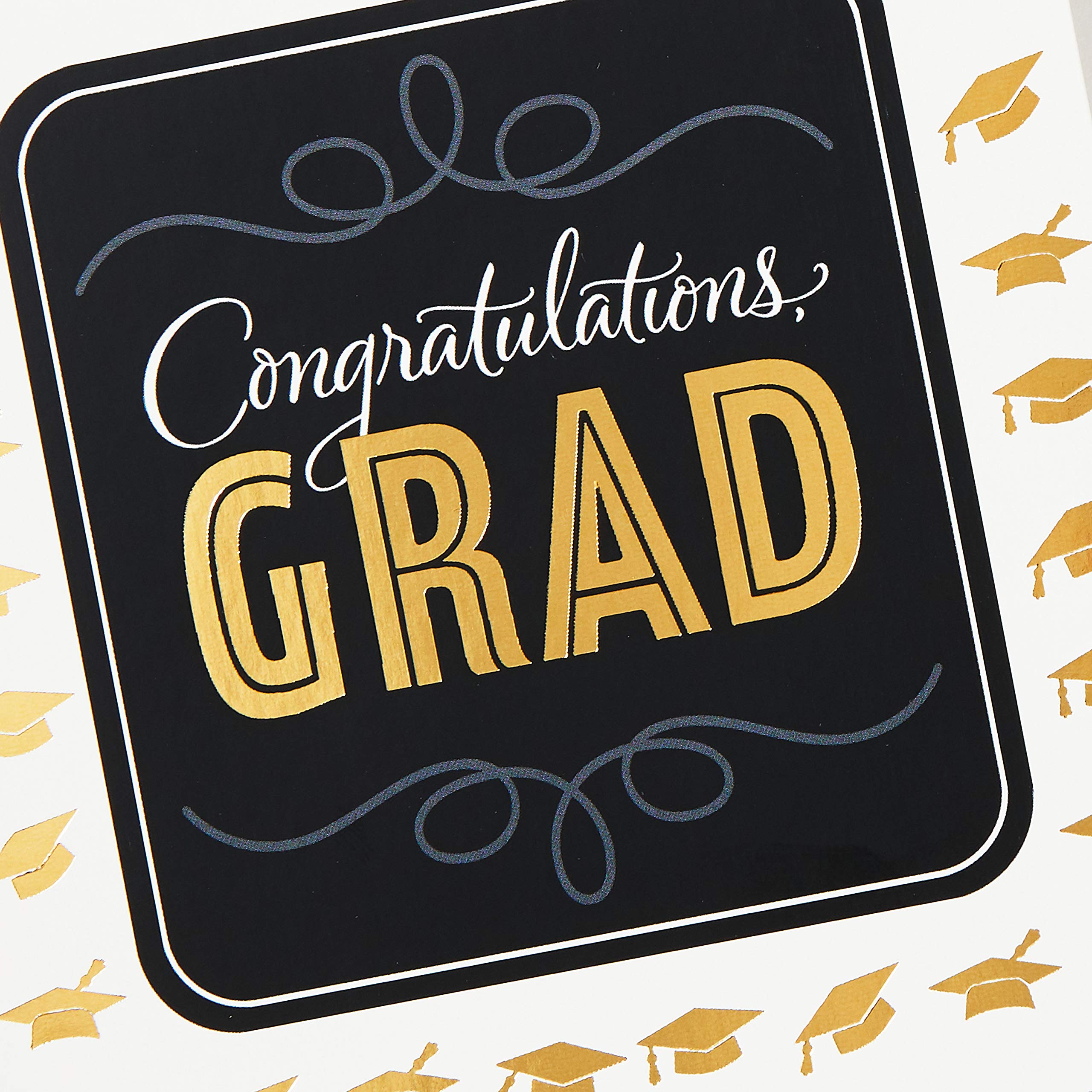 Hallmark Graduation Cards Assortment, Black and Gold, Congratulations Grad (12 Cards and Envelopes, 4 Designs)